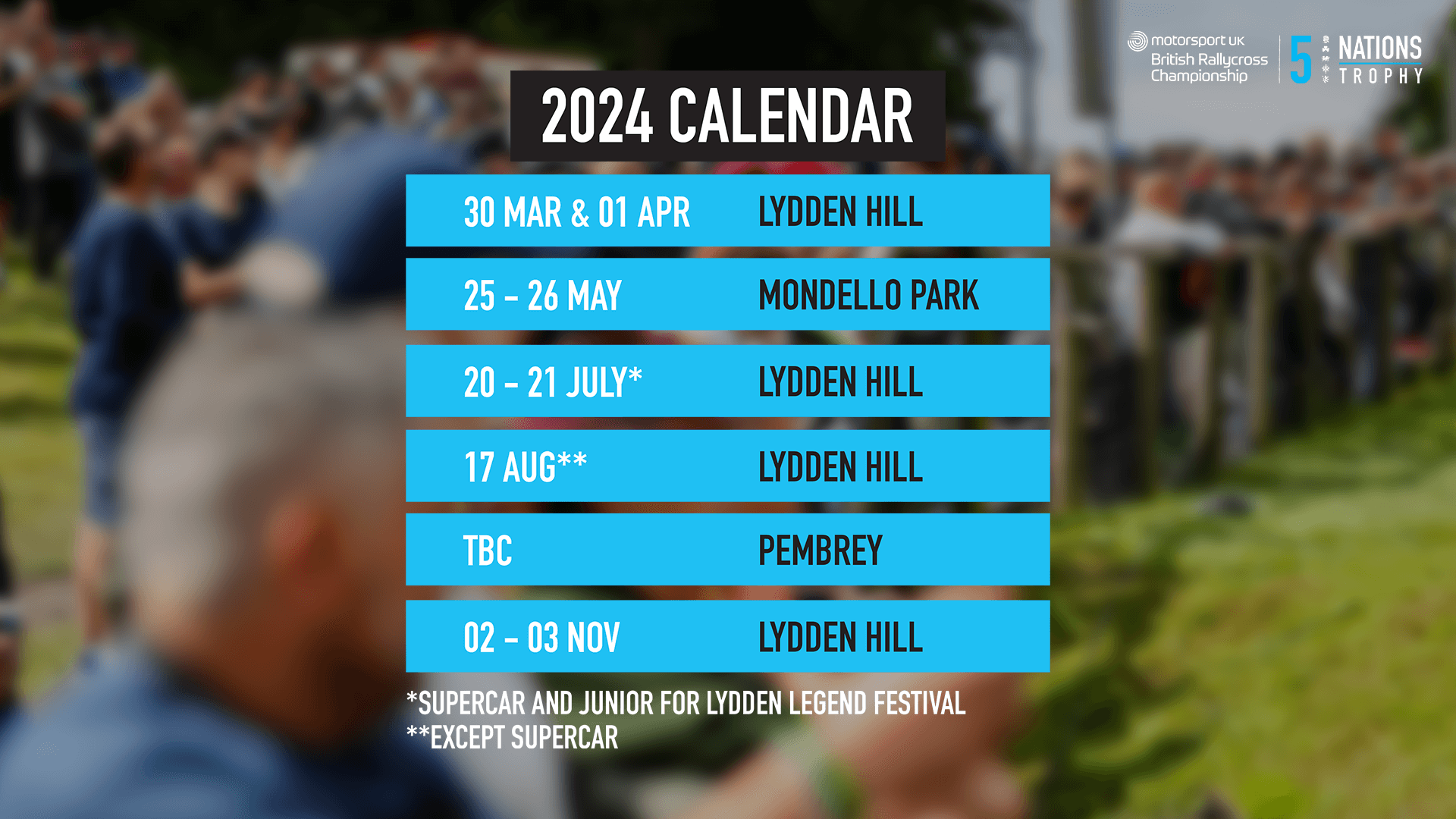 5 Nations BRX 2024 calendar revealed - Motorsport UK